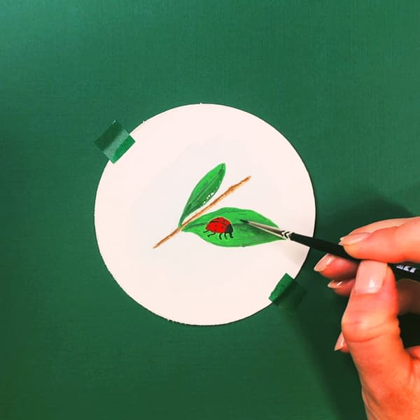 Simple ladybug with gouache exercise • The Creative Cooldown