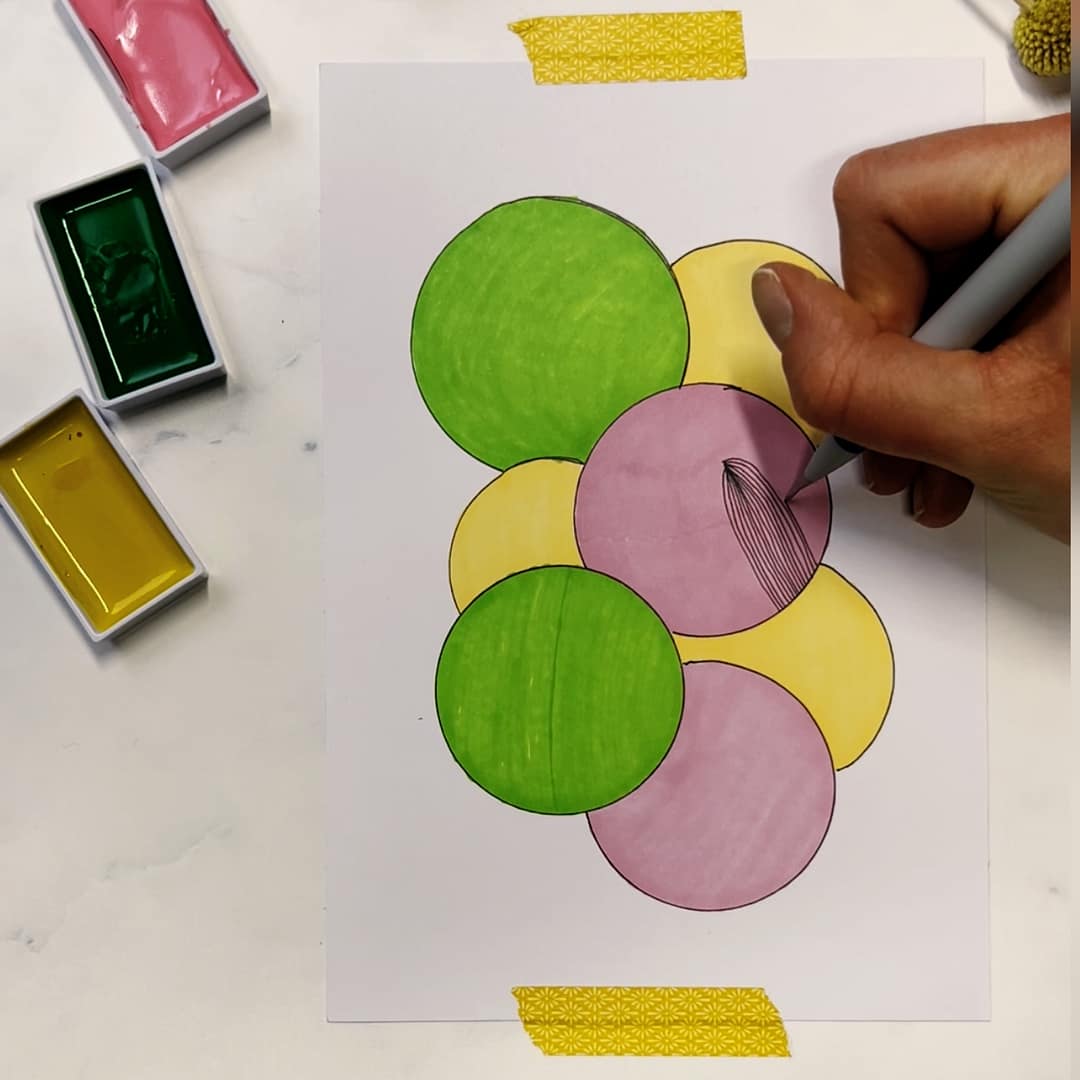 Mindful circle lineart exercise • The Creative Cooldown