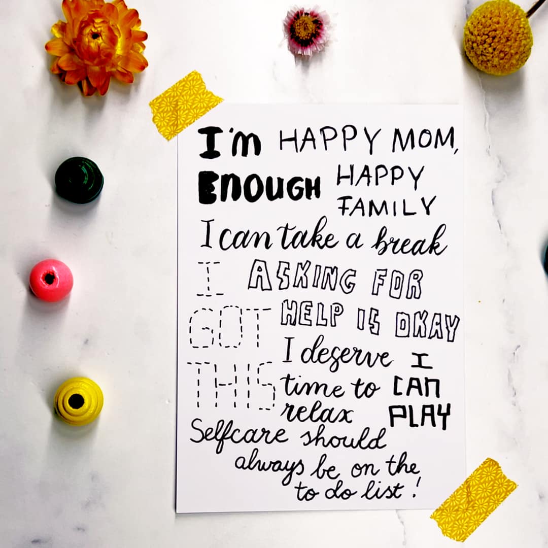 Drawing positive affirmations for stress relief • The Creative Cooldown