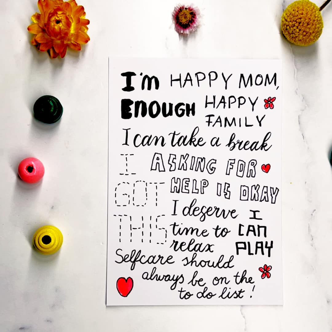 Drawing positive affirmations for stress relief • The Creative Cooldown