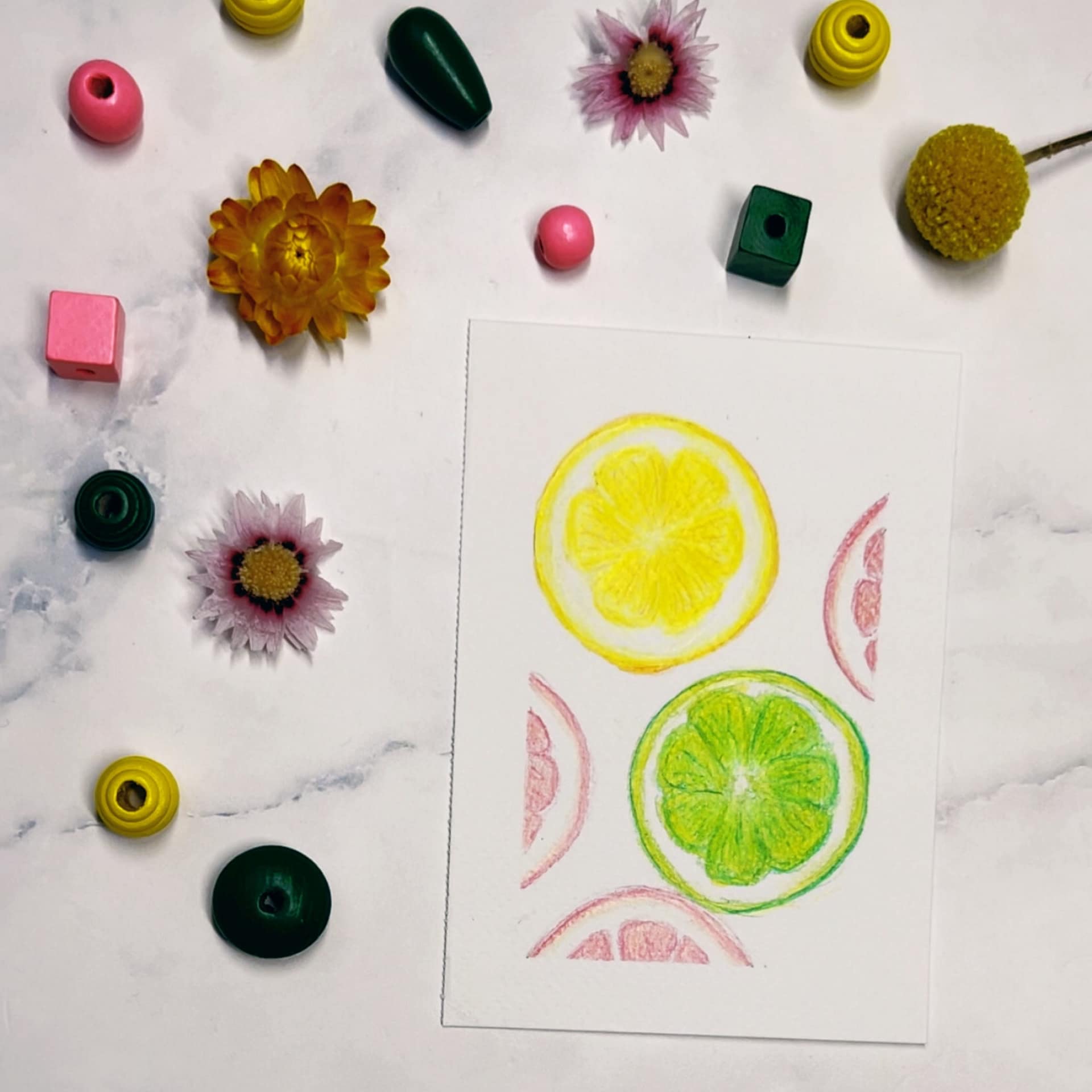 Mindful citrus drawing exercise • The Creative Cooldown