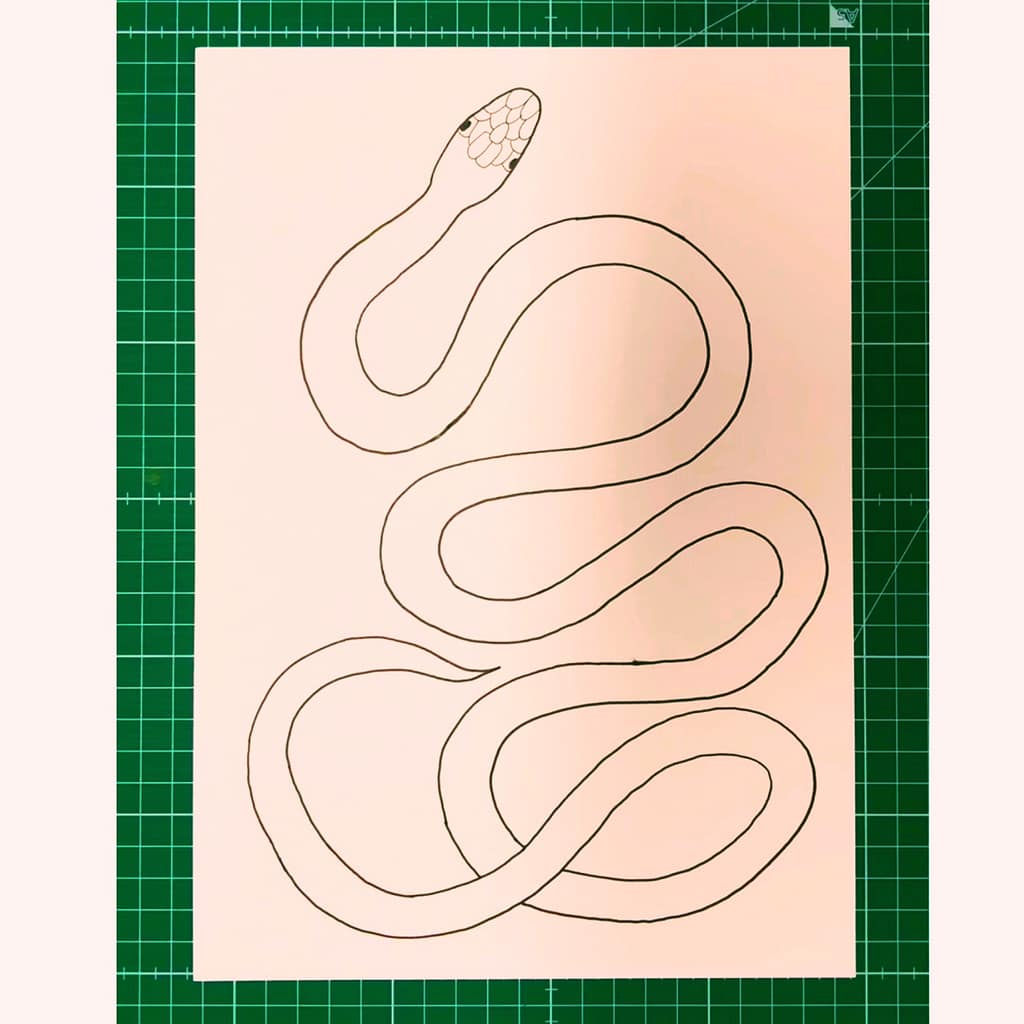 Mindful snake drawing exercise • The Creative Cooldown