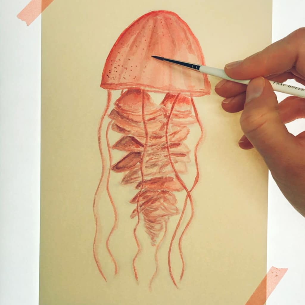 Mindful watercolor jellyfish exercise • The Creative Cooldown