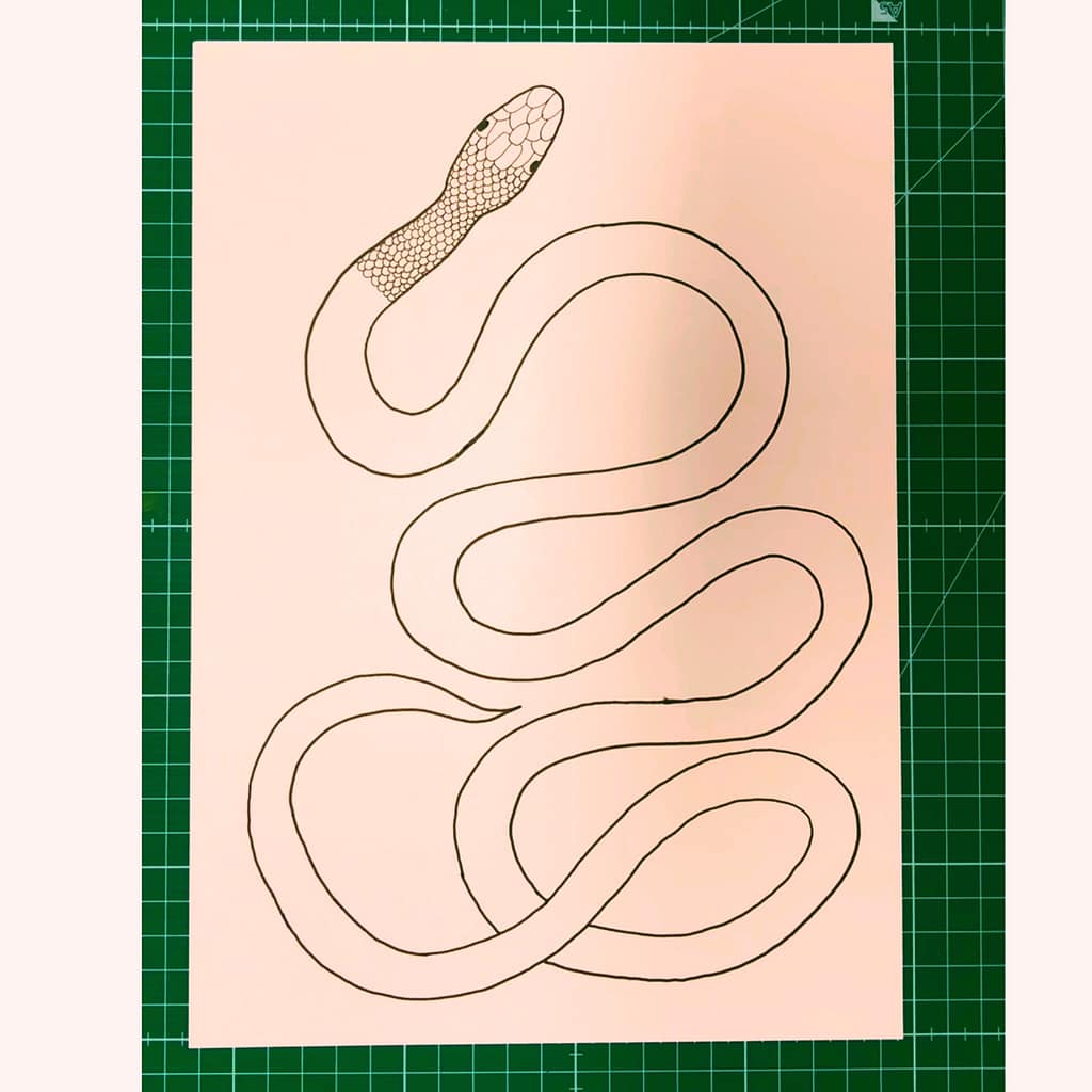 Mindful snake drawing exercise • The Creative Cooldown