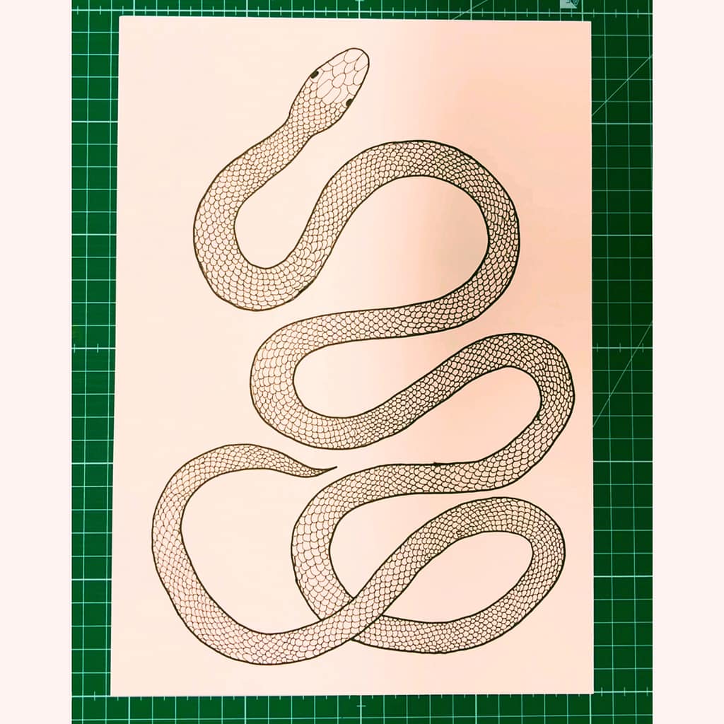 Mindful snake drawing exercise • The Creative Cooldown