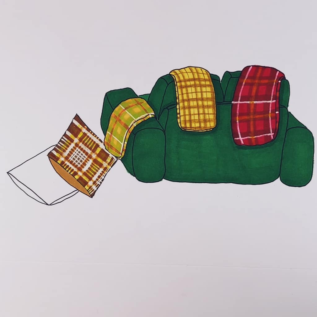 Mindful plaid pattern drawing exercise • The Creative Cooldown