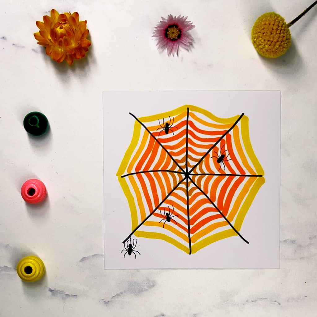 Mindful Spider Web Drawing for Halloween • The Creative Cooldown