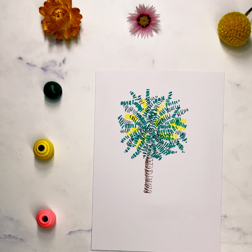 Playful tree drawing exercise for busy moms • The Creative Cooldown