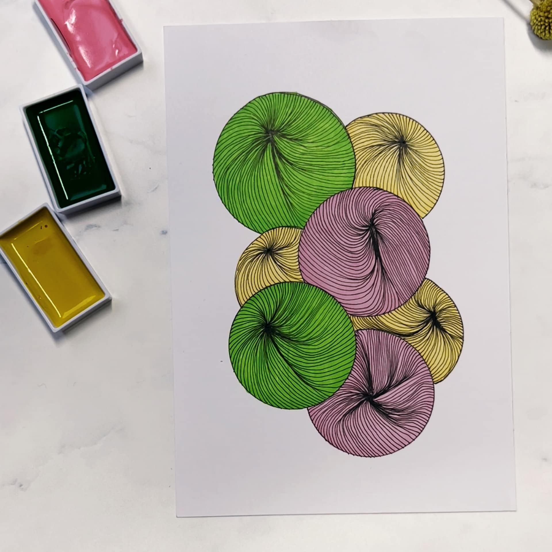 Mindful circle lineart exercise • The Creative Cooldown