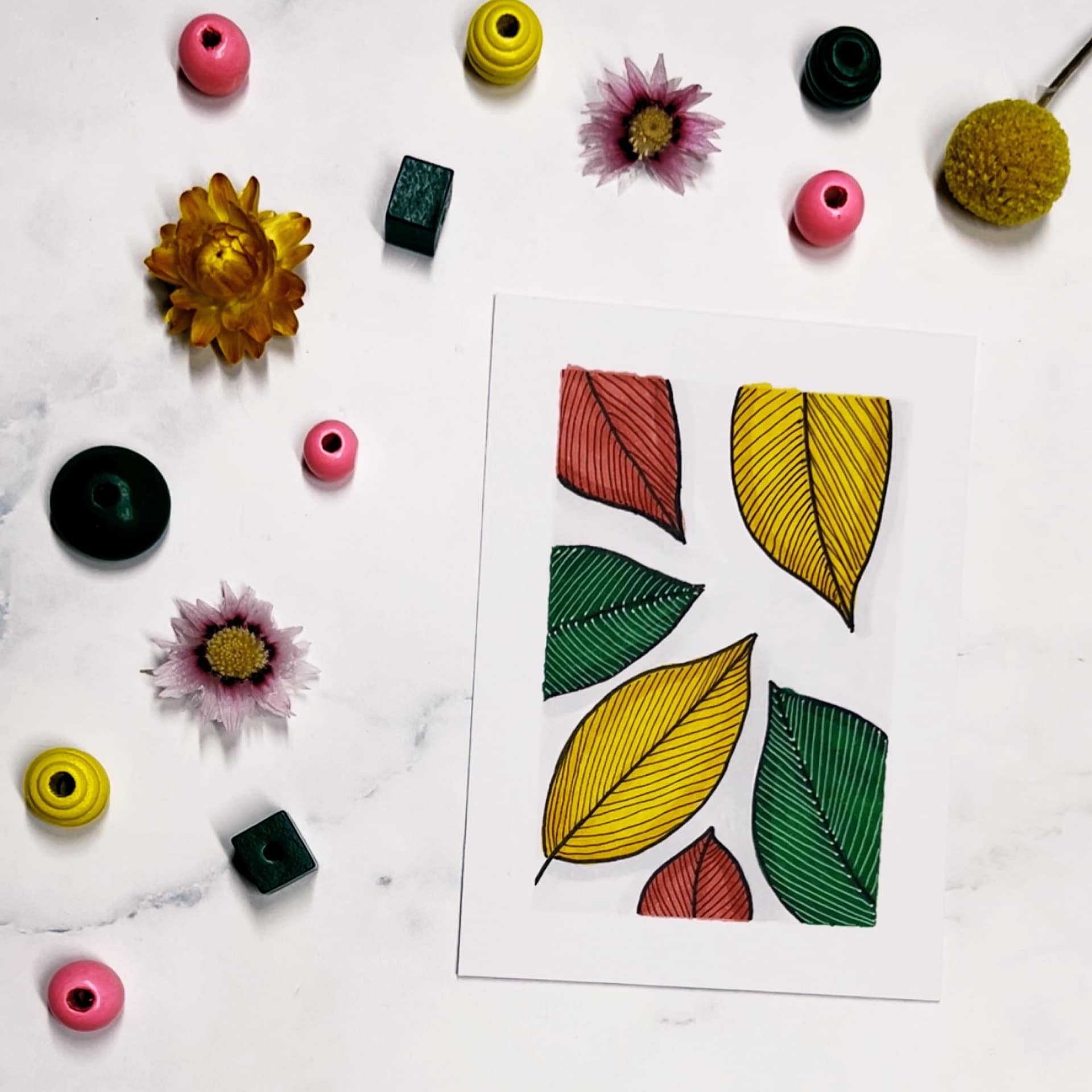 Mindful leaves and lines exercise • The Creative Cooldown