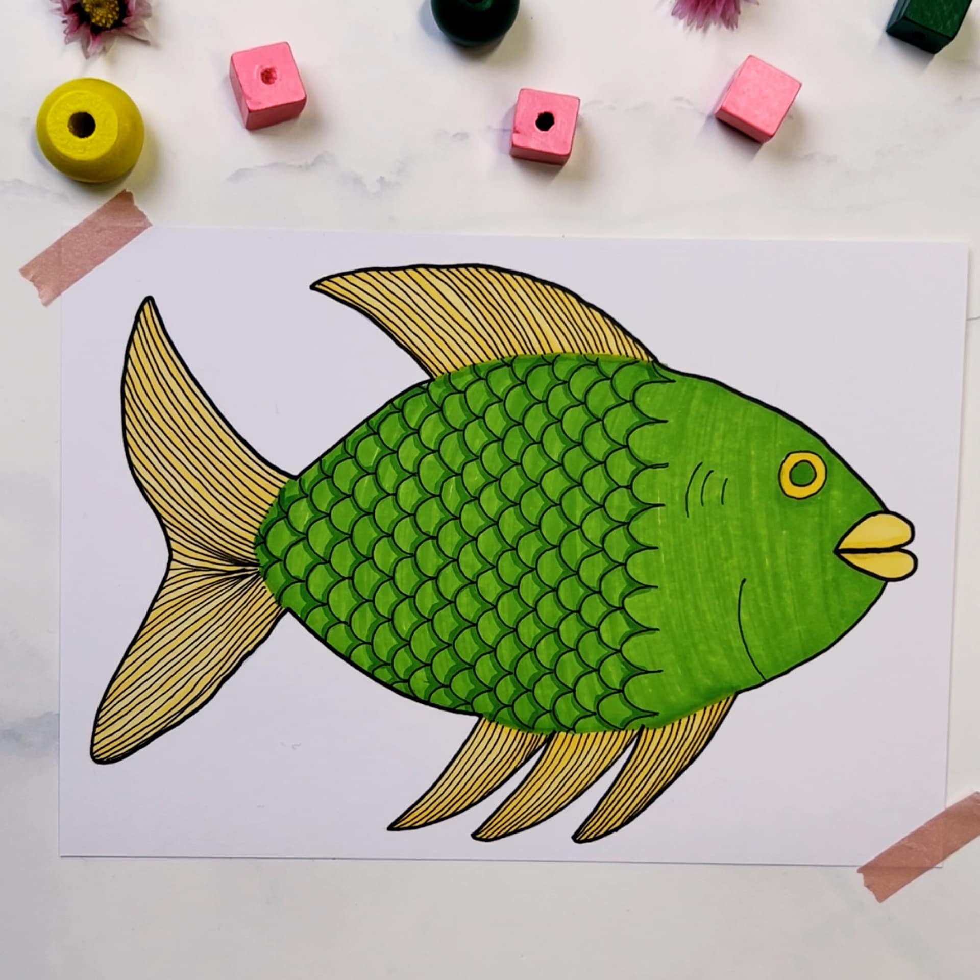 Mindful fish pattern exercise • The Creative Cooldown